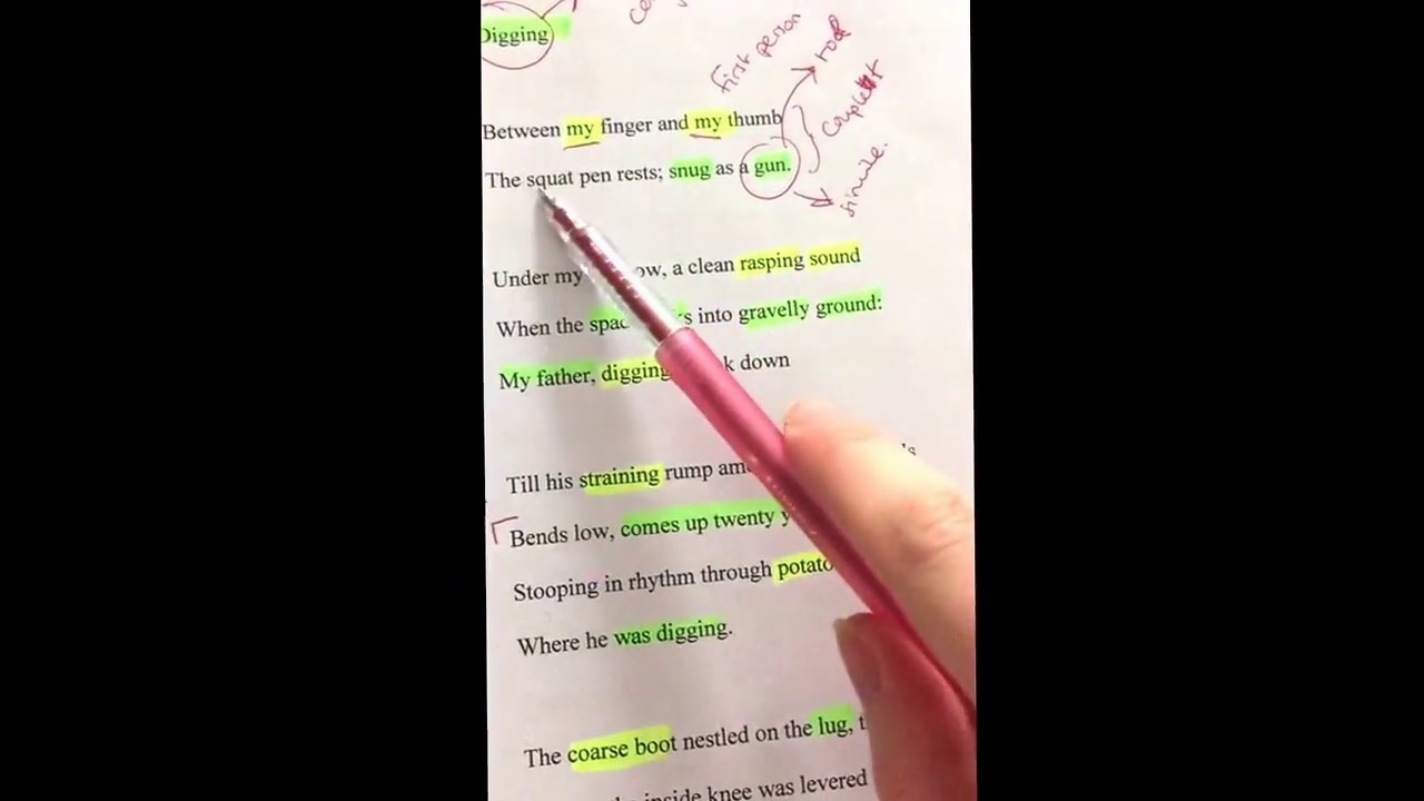 Analysis of 'Digging' by Seamus Heaney part 1 - YouTube