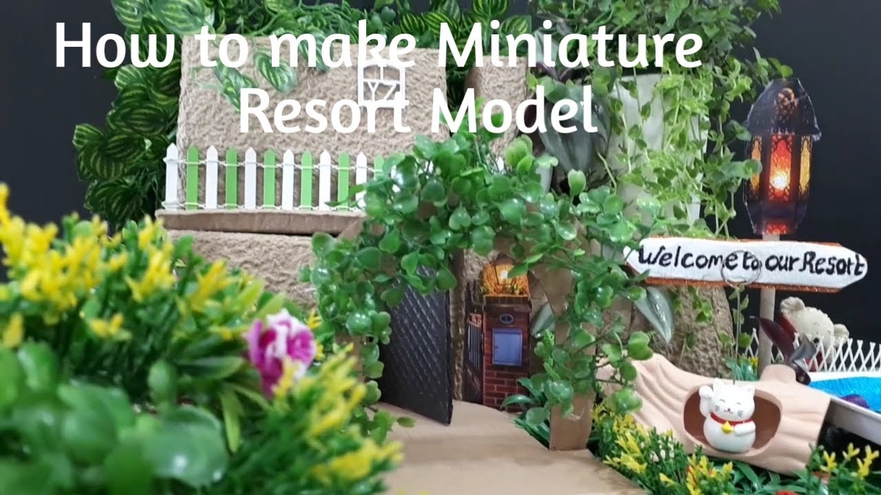 How to make a Miniature Resort Model with Pool - YouTube