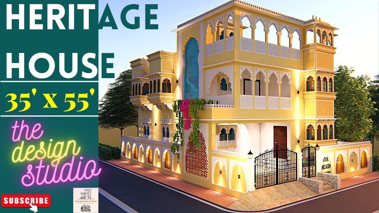 35' x 55' heritage house plan | haveli | rajasthani house | the design ...
