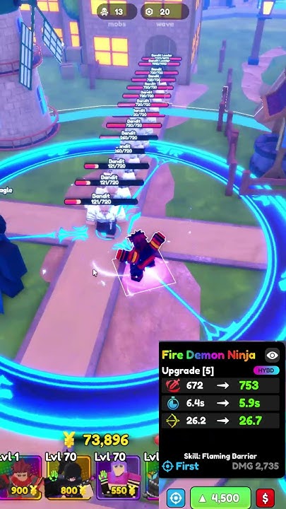 Fire Demon Ninja Showcase In Anime Defenders Roblox Gaming Animedefenders Shorts Showcase