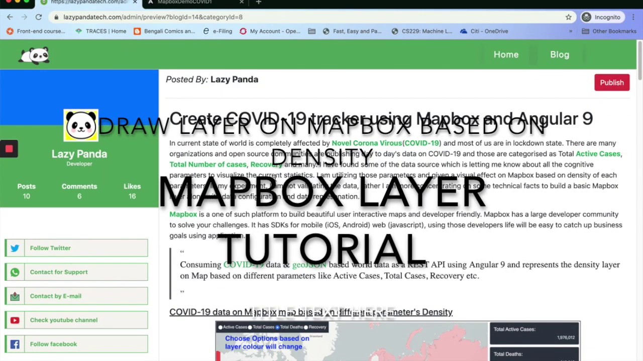 COVID-19 tracker using Mapbox Layer and Angular 9 - YouTube