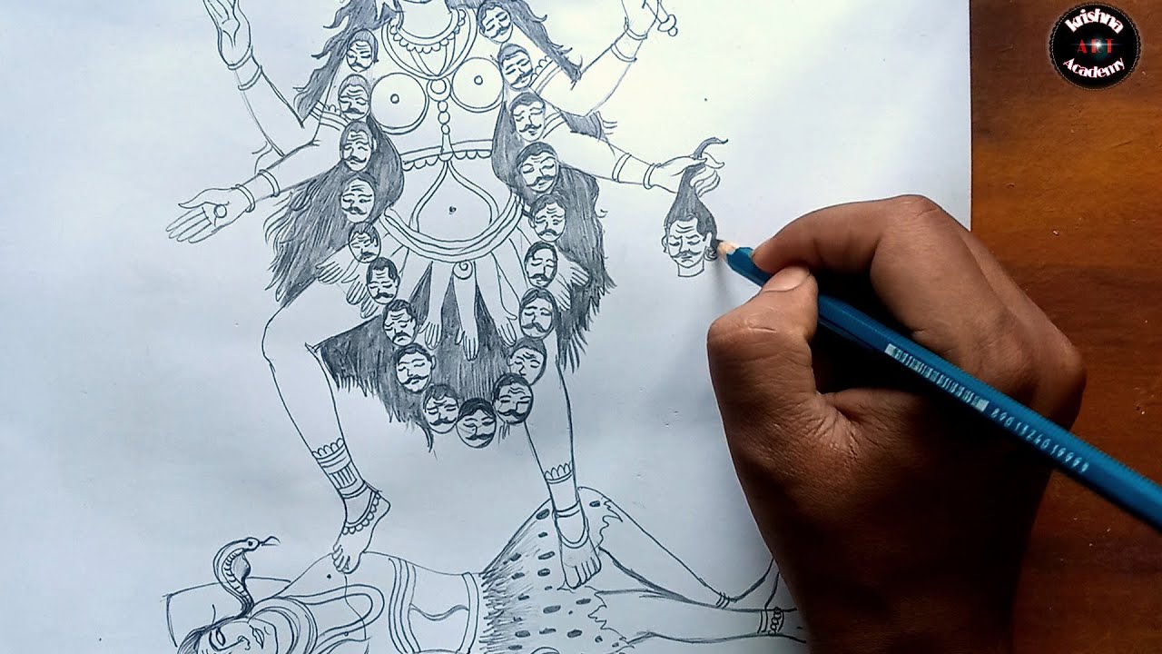 Maa kali drawing/Maa kali thakur aka/easy maa kali drawing step by step ...