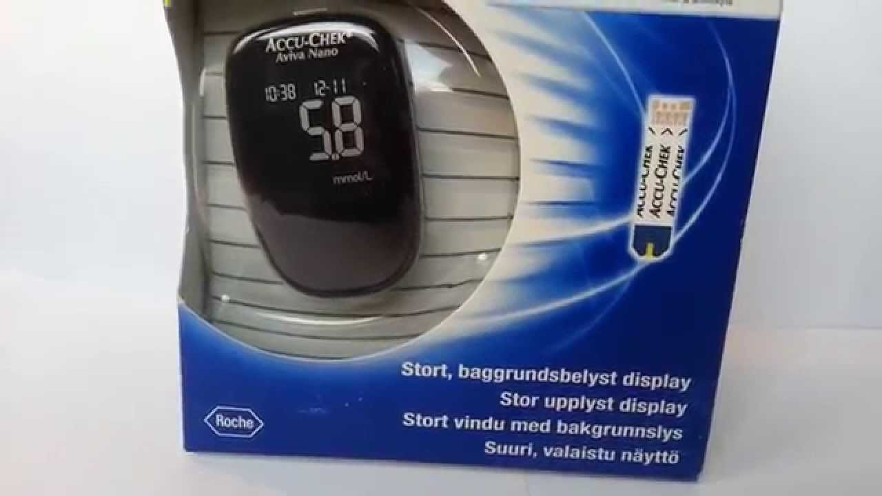 Roche Accu-Chek Aviva Nano Blood Glucose Meter - YouTube