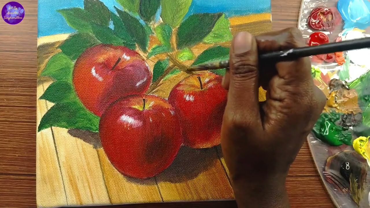 How to Paint Realistic Apples in Acrylics | Step by Step - YouTube