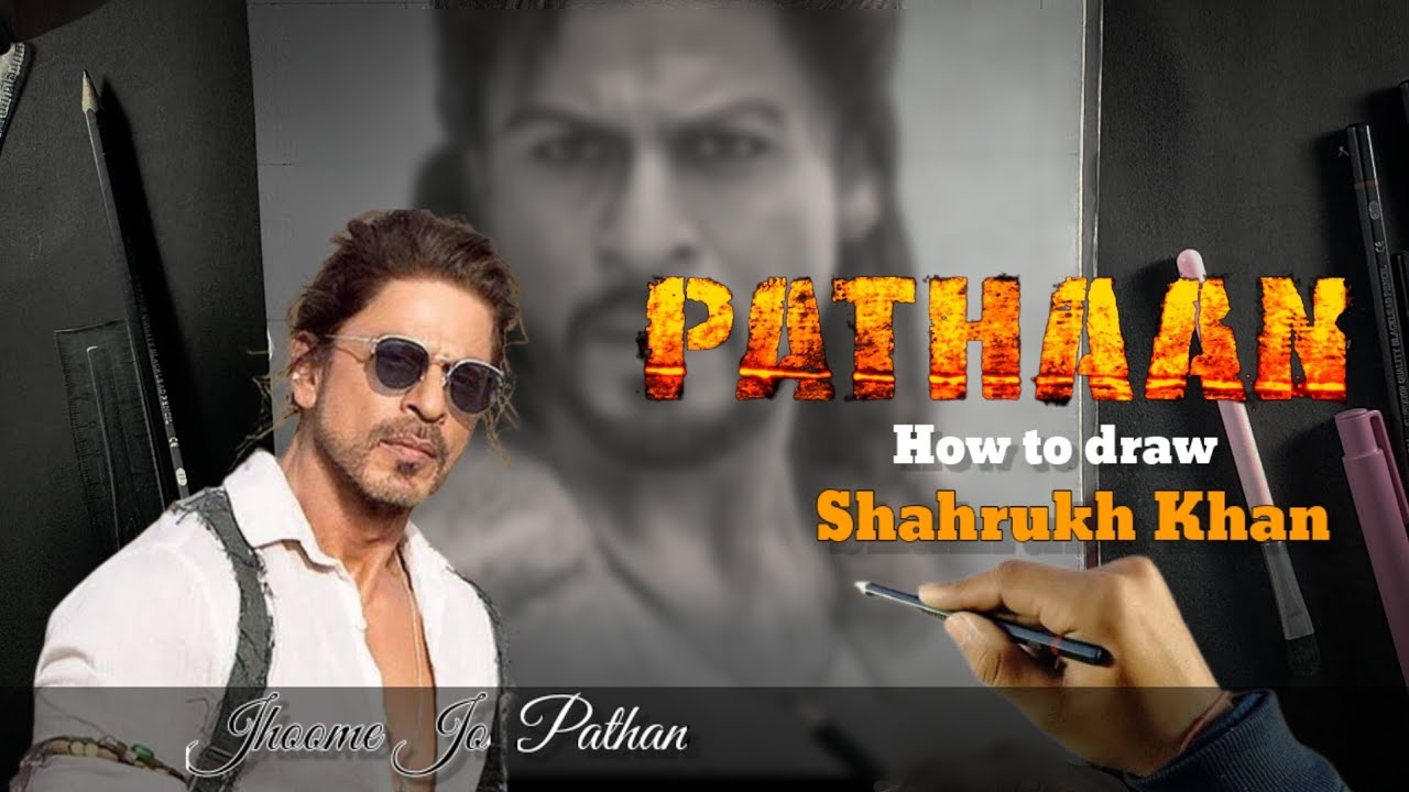 Jhoome Jo Pathan || SHAHRUKH KHAN Drawing || pencil Sketch drawing ...