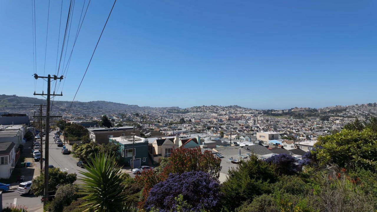 【4k】Sunny residential walk around San Francisco's Excelsior district ...
