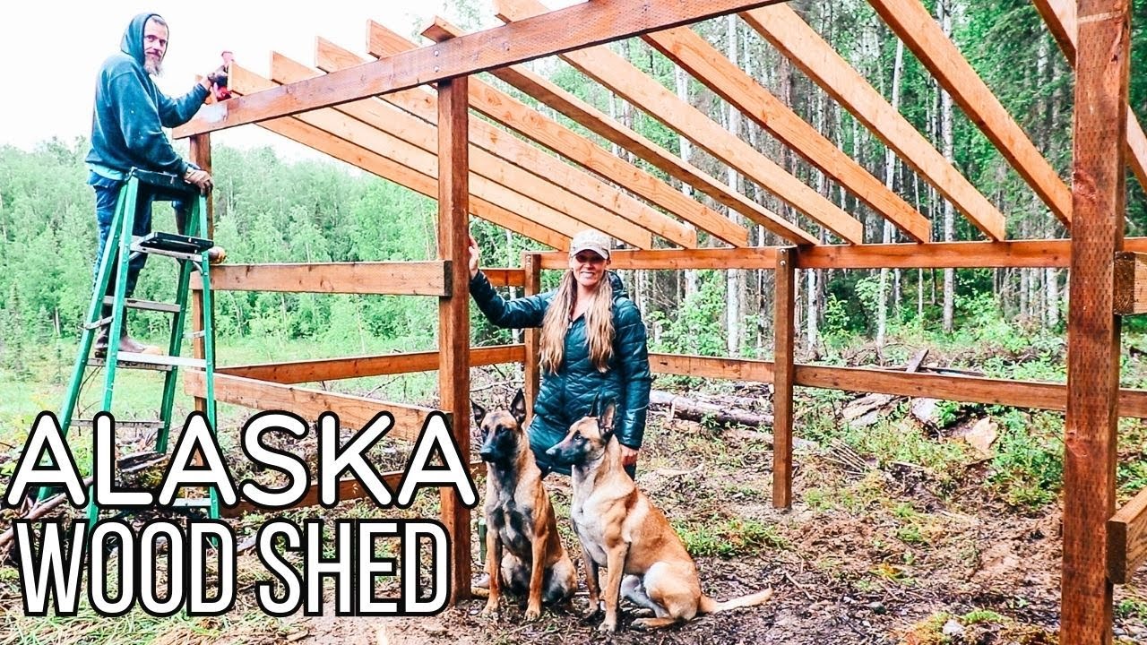 Our DIY Wood Shed Build for our Off Grid Alaska Cabin + A Day at the ...