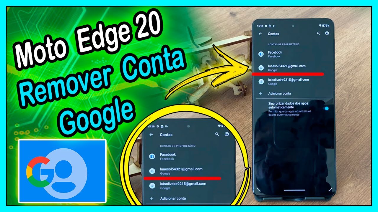 Como remover uma conta Google no Moto Edge 20 - YouTube