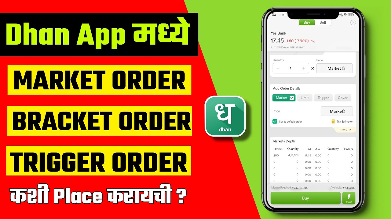 Dhan App मध्ये Market Order आणि Bracket Order कशी Place करायची ...