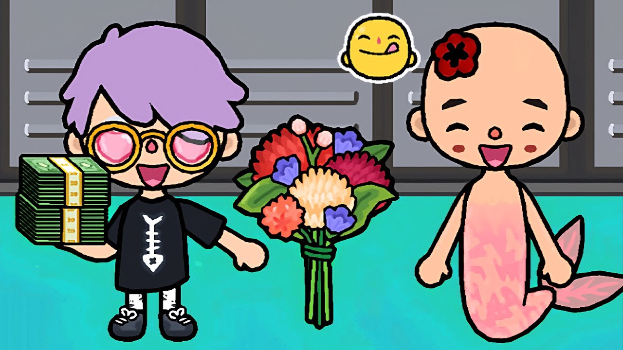 LankyBox Justin Loves the Bald Mermaid!🤗| toca life world - YouTube