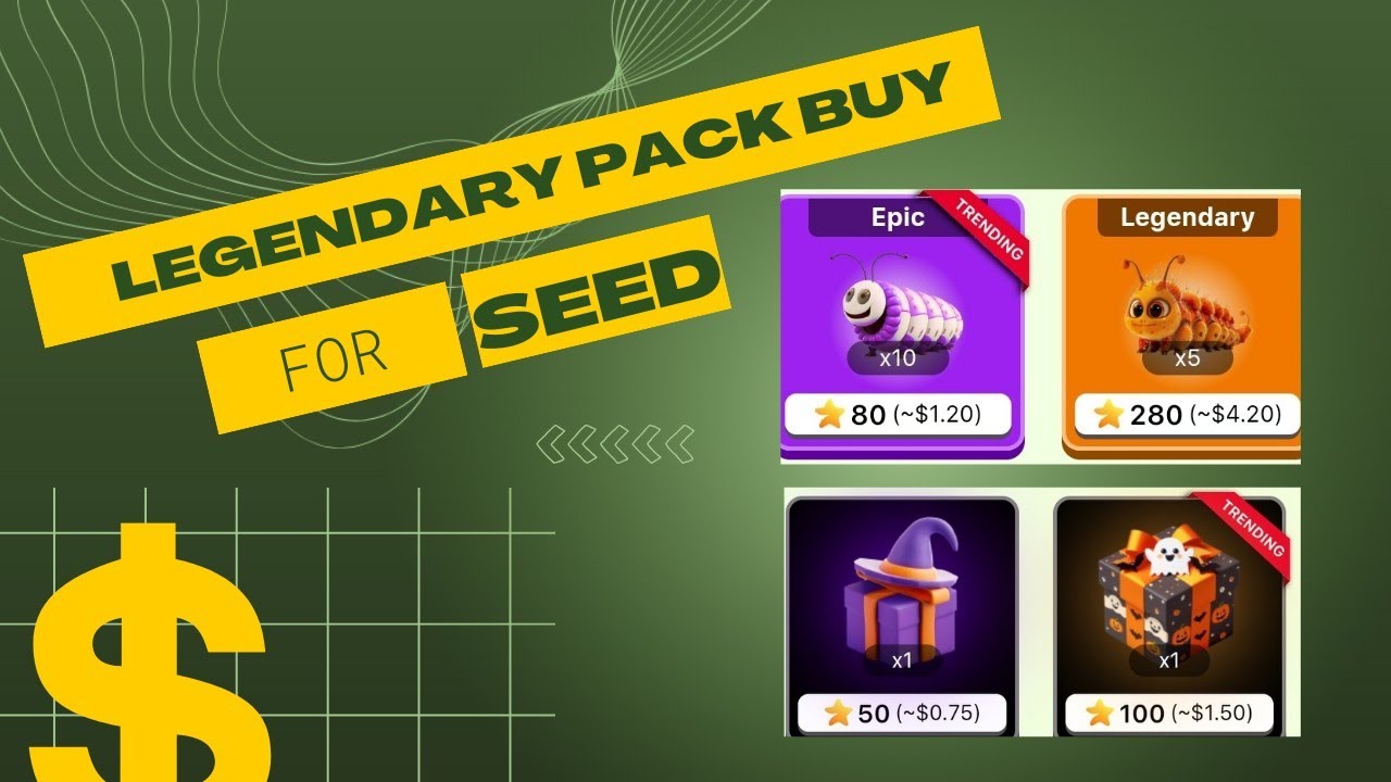 $SEED Airdrop legendary worm and halloween pack buy- how to earn more ...