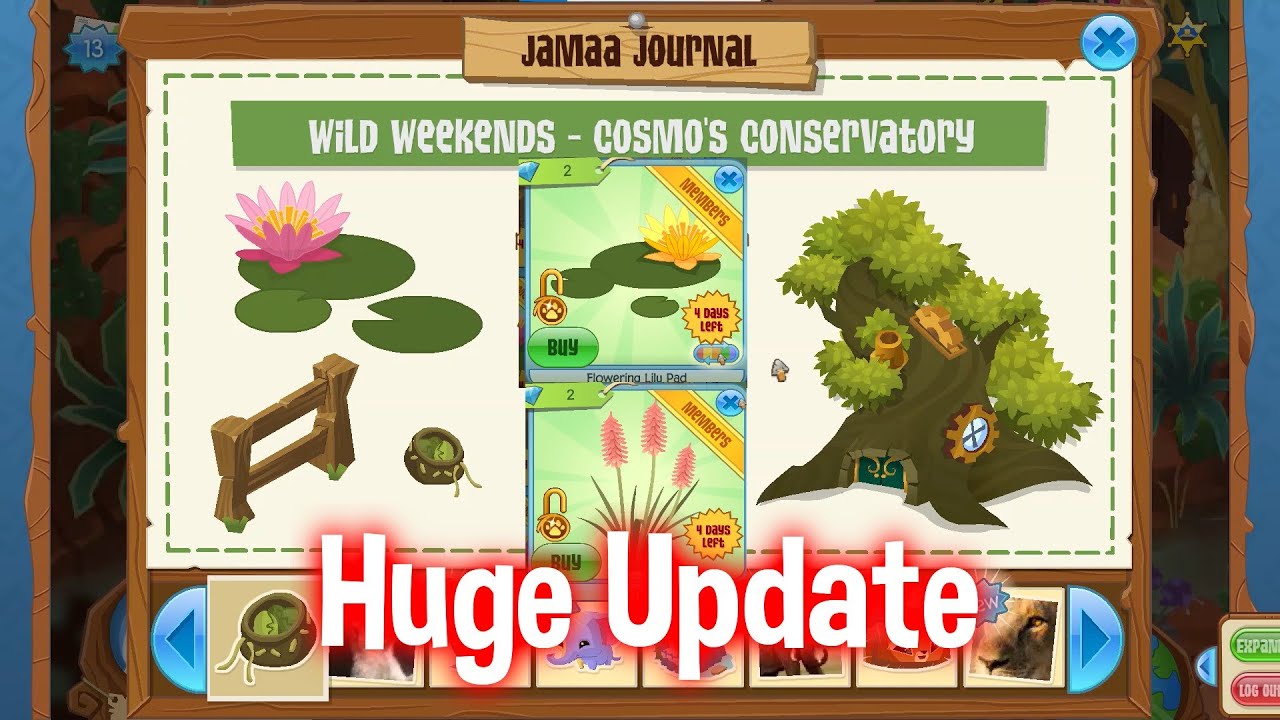 HUGE UNBELIEVABLE UPDATE ON ANIMAL JAM CLASSIC | Nature Items Cosmo ...