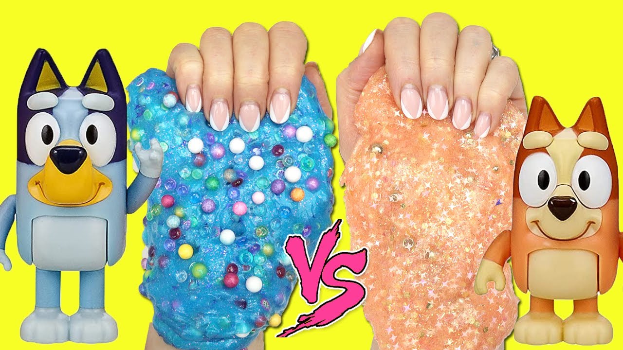 Bluey and Bingo DIY Slime Making and Mixing Tutorial! Crafts for Kids ...