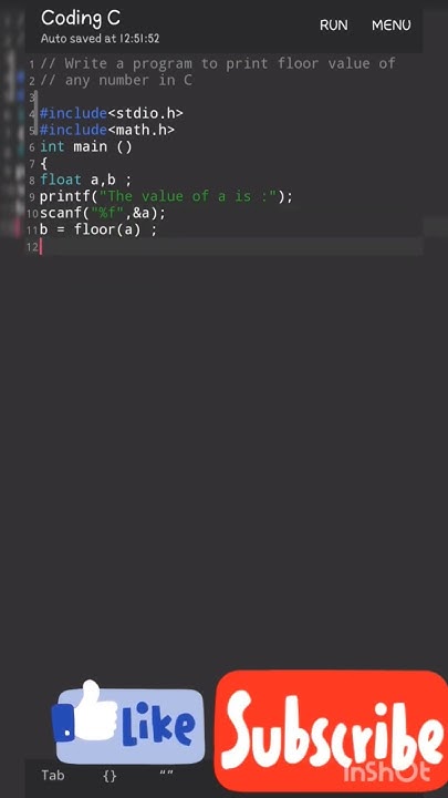 Program to print floor value of any number in C program ☺☺ - YouTube