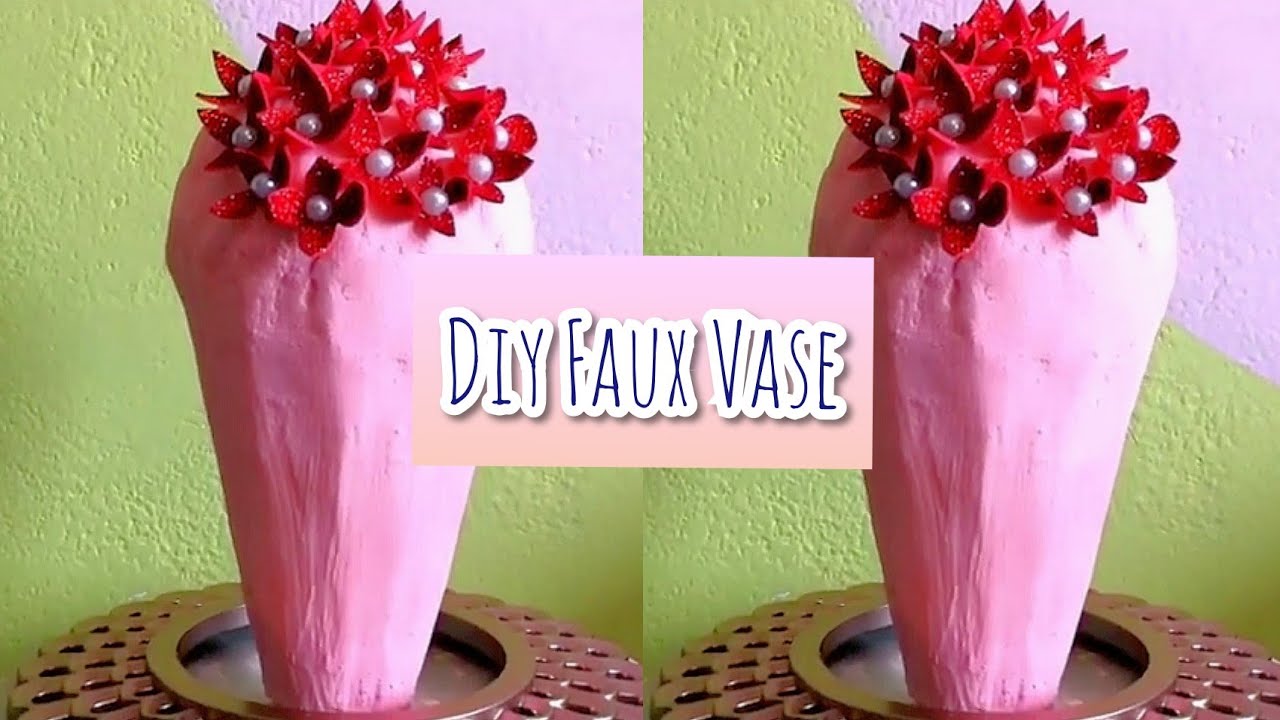 EASY CEMENT DIY PINK VASE - FAUX VASE - YouTube