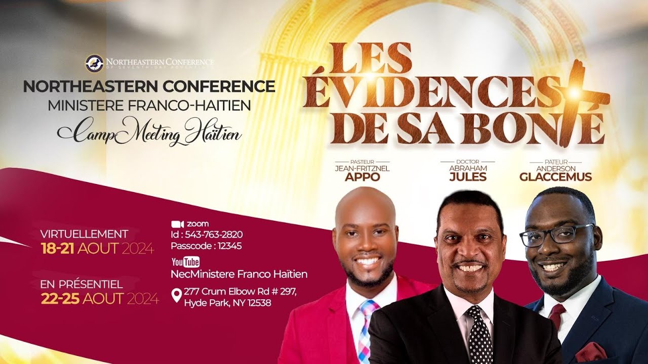 "CAMP-MEETING: LES EVIDENCES DE SA BONTE" Soir #2 avec Pr. Edson Joseph ...
