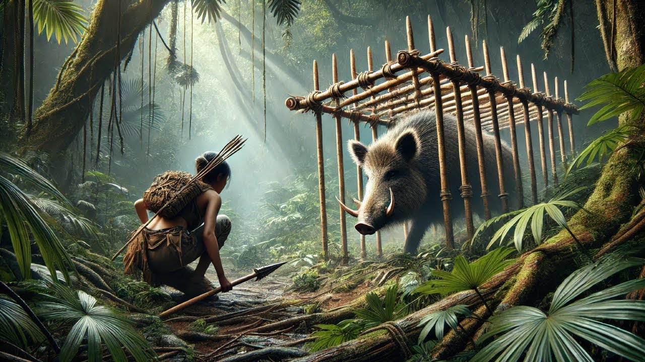 Primitive Traps: Her Handmade Techniques for Jungle Survival - YouTube