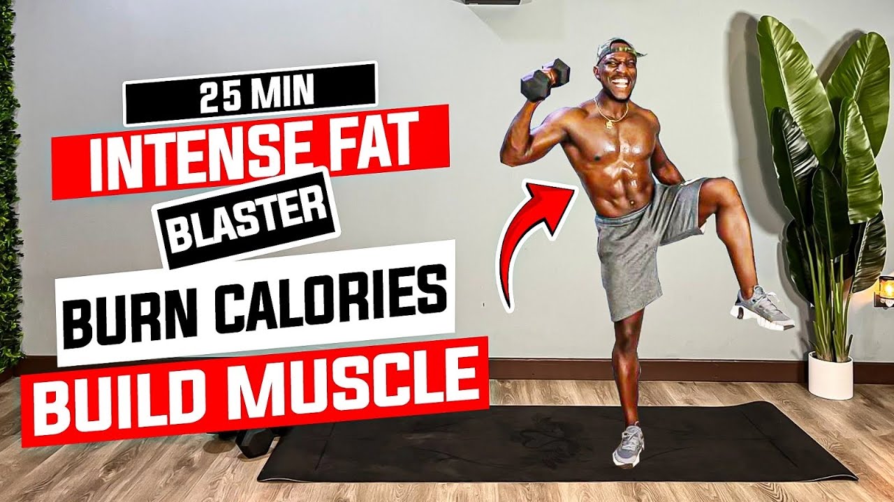 INTENSE Fat Burning Workout with Weights [HIIT at Home, All Standing ...