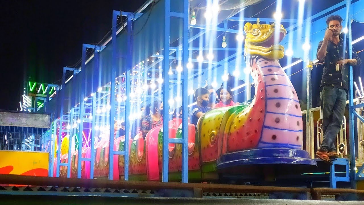 Indian Fun Fair Park Dragon Train | Amusement Mela | Giant Ferris Wheel ...