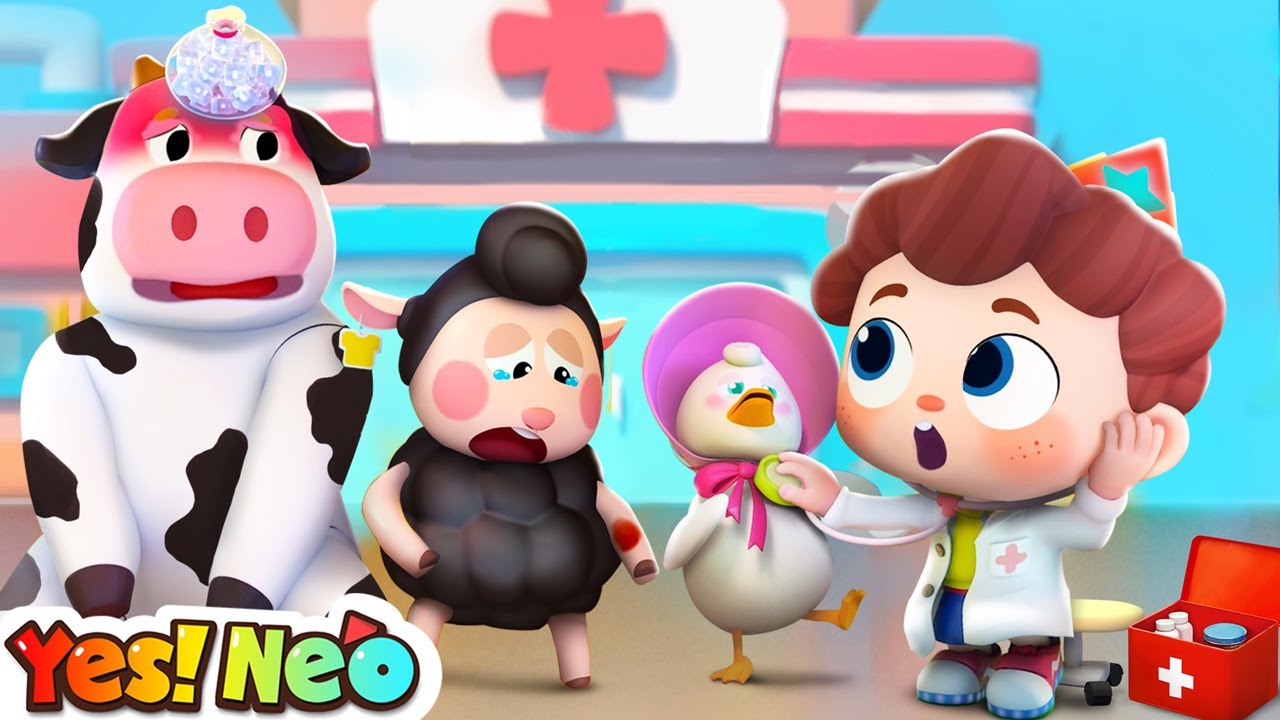 Boo Boo Song (Farm Animals Version) | Wheels On the Bus | Nursery ...