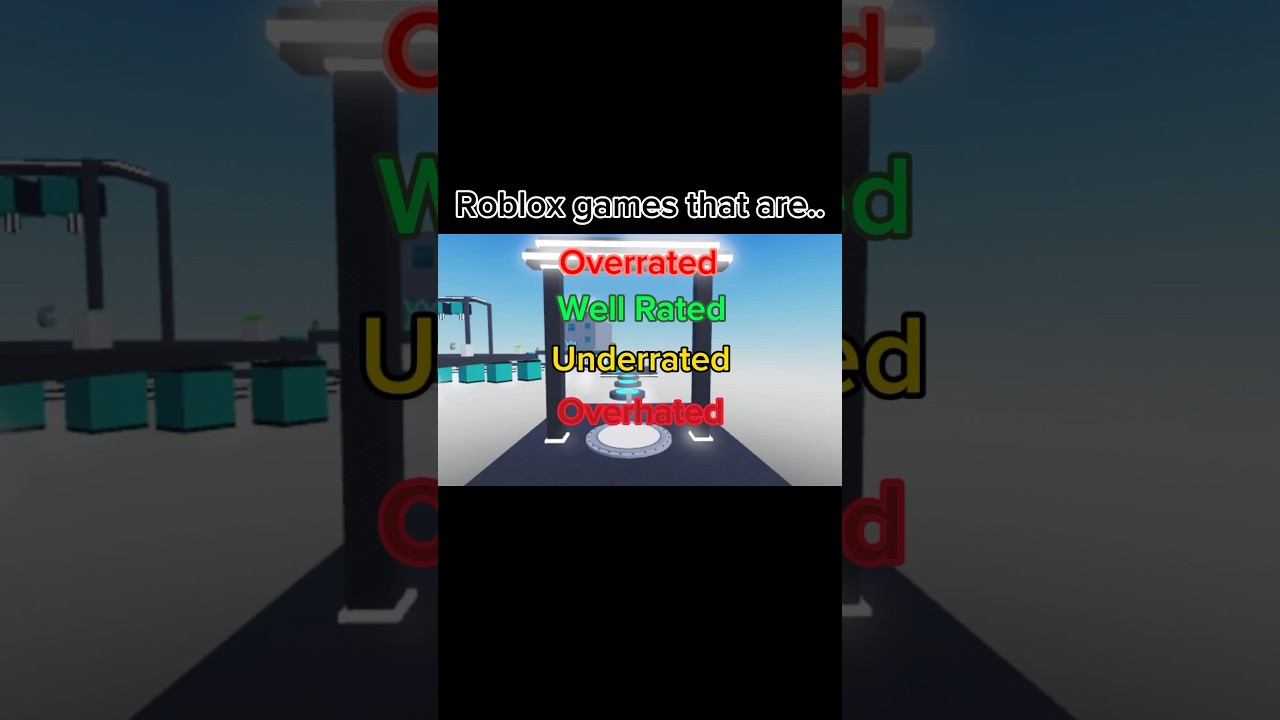 Roblox Games that are Overrated, Well Rated, Underrated, or Overhated ...