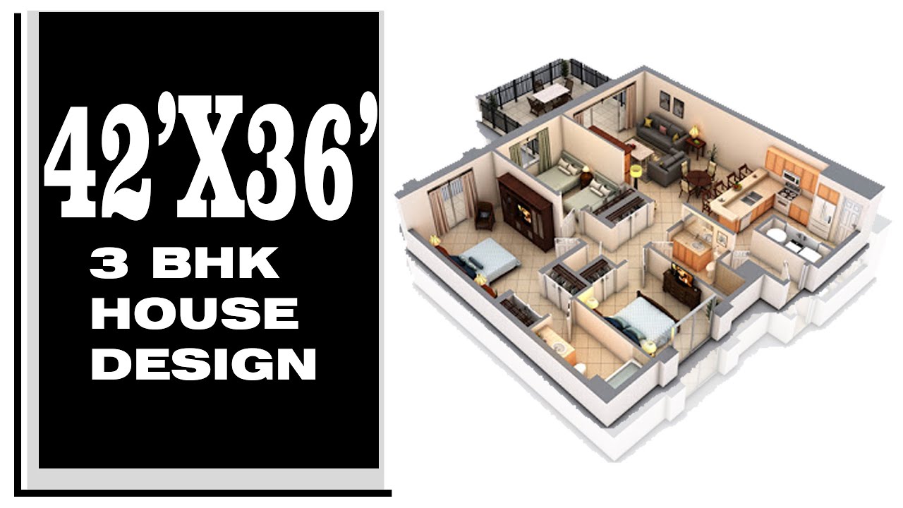 42'5"x36'-5", 42X36, 42by36 @ 3BHK FLAT DESIGN by Concept Point ...