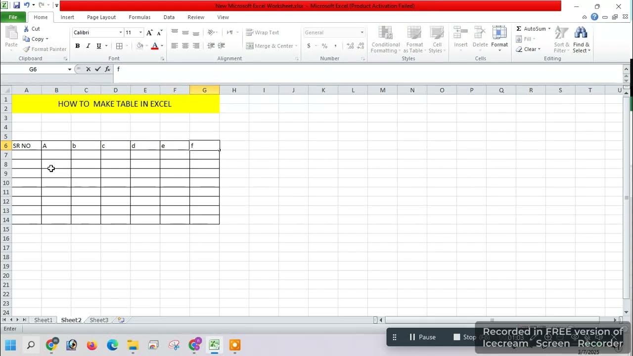 how to make table in excel - YouTube