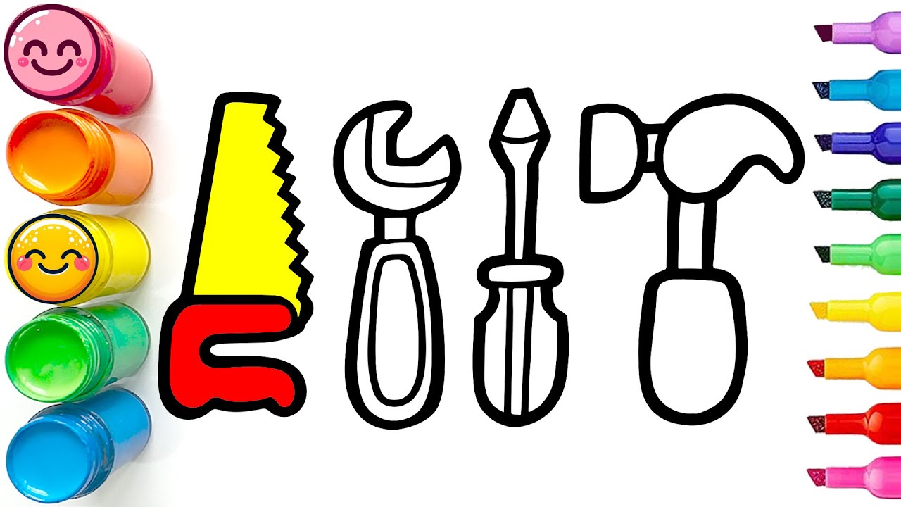 How to Draw a Set of Repair Tools | Easy Step by Step Tutorial - YouTube