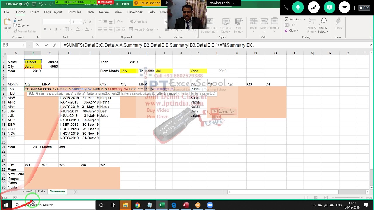 Advanced Excel Formulas In Hindi Sumif And Sumifs YouTube Advanced Excel Formulas In Hindi Sumif And Sumifs YouTube