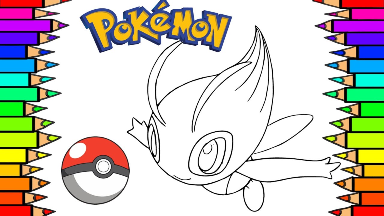 セレビィ ポケットモンスターぬりえ Pokémon Celebi Coloring Pages - YouTube