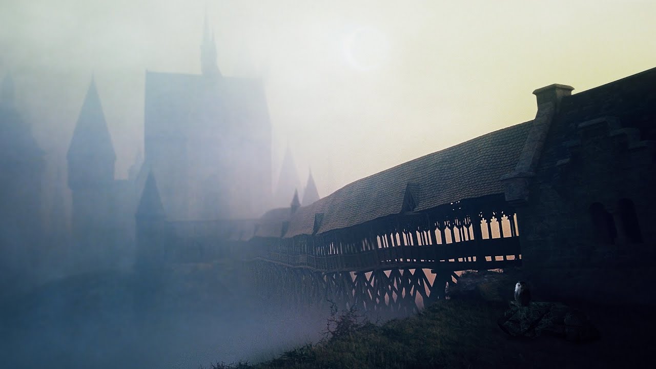 🦉 FOGGY AUTUMN MORNING AT HOGWARTS | Relaxing Nature Sounds, Wind, Owls ...