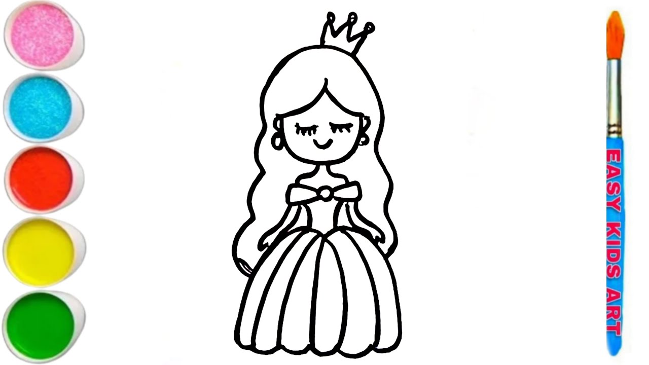 How To Draw A Girl Drawing For Kids | Girl Drawing, Coloring & Painting ...