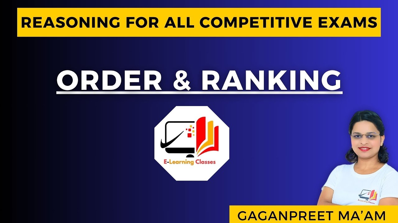 Order & Ranking (ENG/HIN) | Reasoning Full Course Free | Short Tricks ...