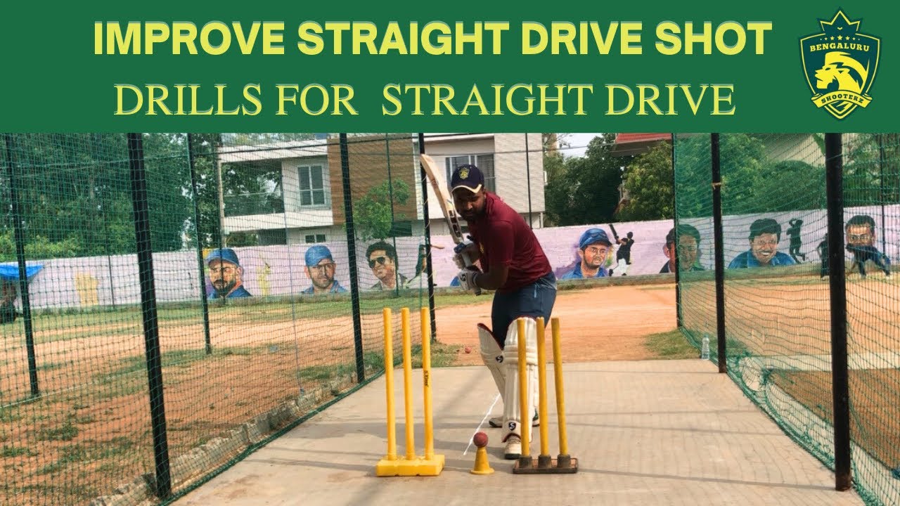 STRAIGHT DRIVE DRILLS 🏏| IMPROVE STRAIGHT DRIVE @BengaluruShooterz # ...
