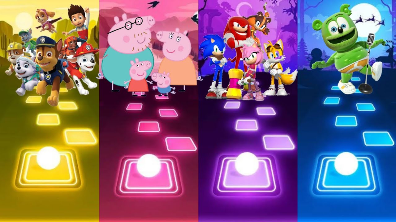 Paw Patrol Team VS Peppa Pig Team VS Sonic Team VS Gummy Bear Tiles paw-patrol-team-vs-peppa-pig-team-vs-sonic-team-vs-gummy-bear-tiles