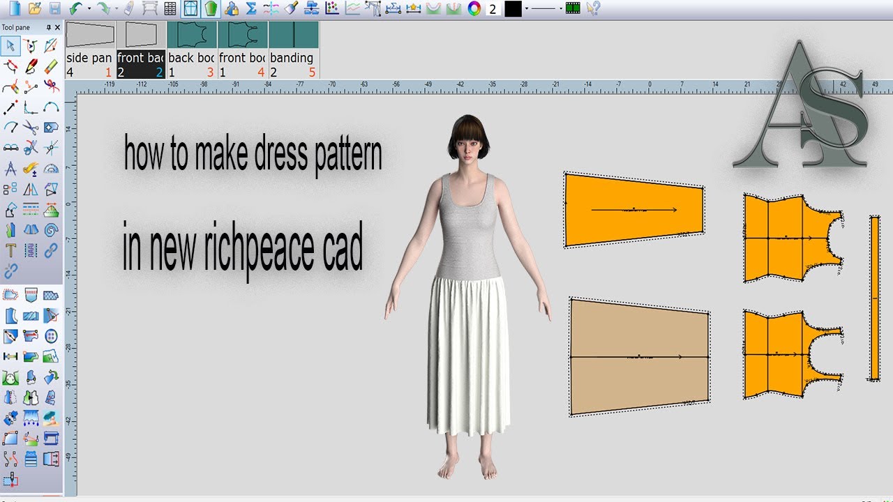how to make dress pattern,pattern making in richpeace cad - YouTube