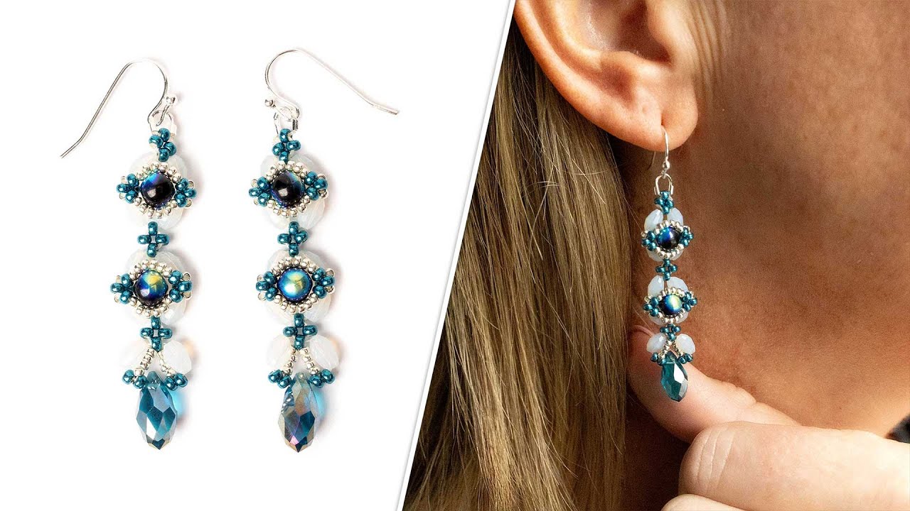 Lattice Bloom Earrings - DIY Jewelry Making Tutorial by PotomacBeads - YouTube