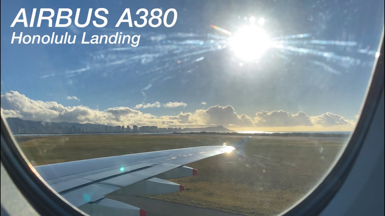 GORGEOUS Morning Honolulu Reef Runway Landing - ANA Flight 184 - Airbus ...
