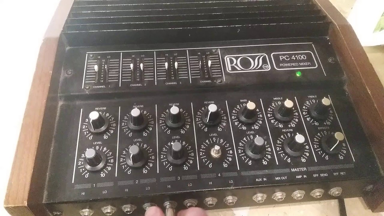 Ross PC4100 powered mixer demo - YouTube