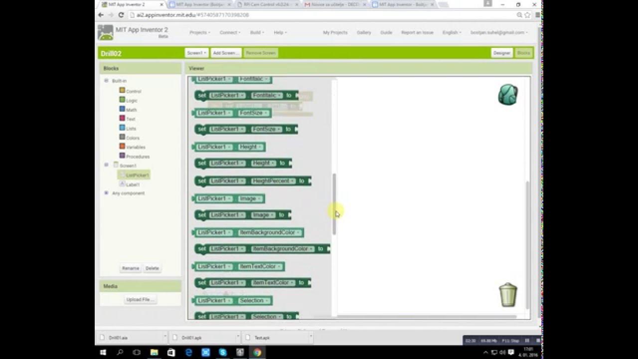 MIT App Inventor using ListPicker and Label - YouTube