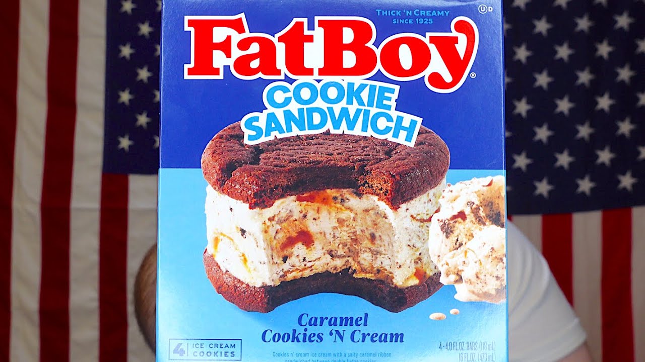 Fat Boy Caramel Cookies 'N Cream Cookie Sandwich Review - YouTube