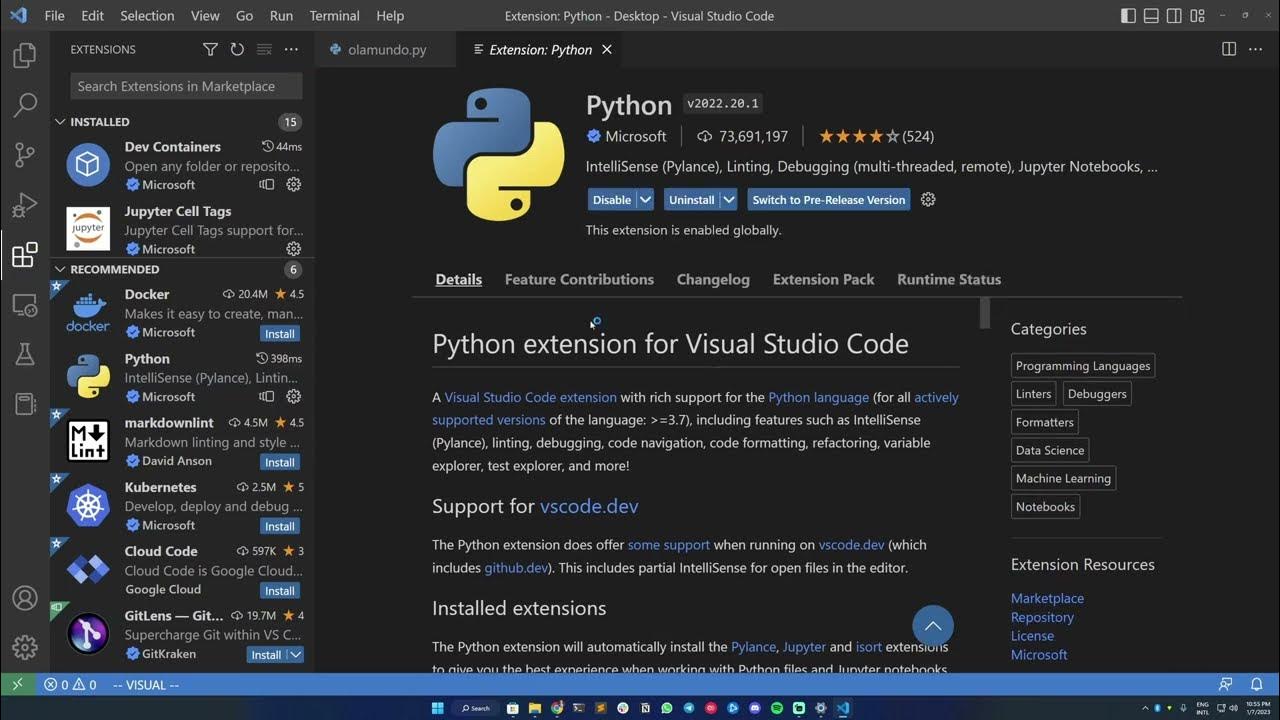 Instalando PYTHON e Visual Studio Code no Windows - YouTube