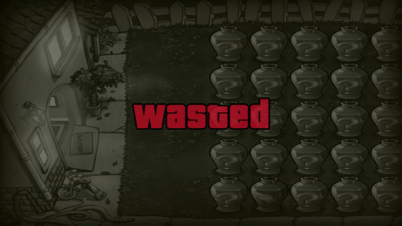 Plants vs. Zombies Game Over With GTA V Wasted - YouTube