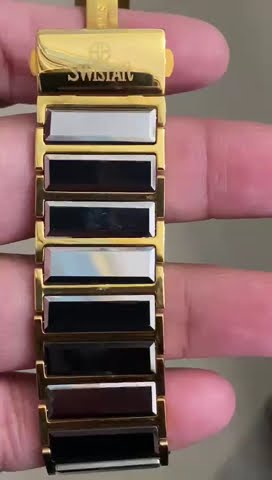 swistar stone tank shaped two tone Swiss quartz men's watch - YouTube