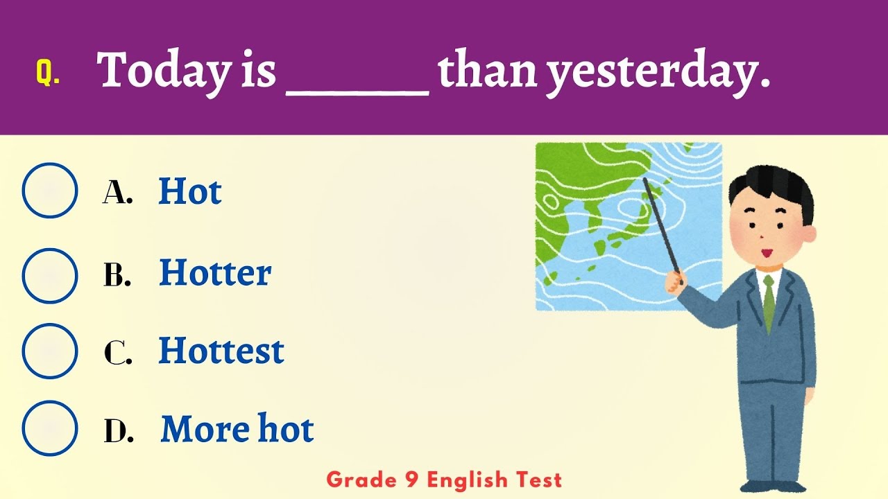 Grade 9 English Test: 35 Essential Grammar & Vocabulary Questions ...