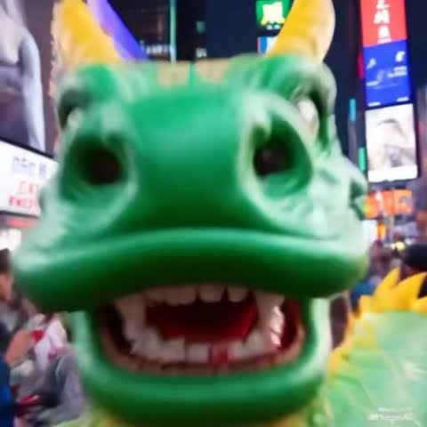 Dragon taking selfie in New York - YouTube