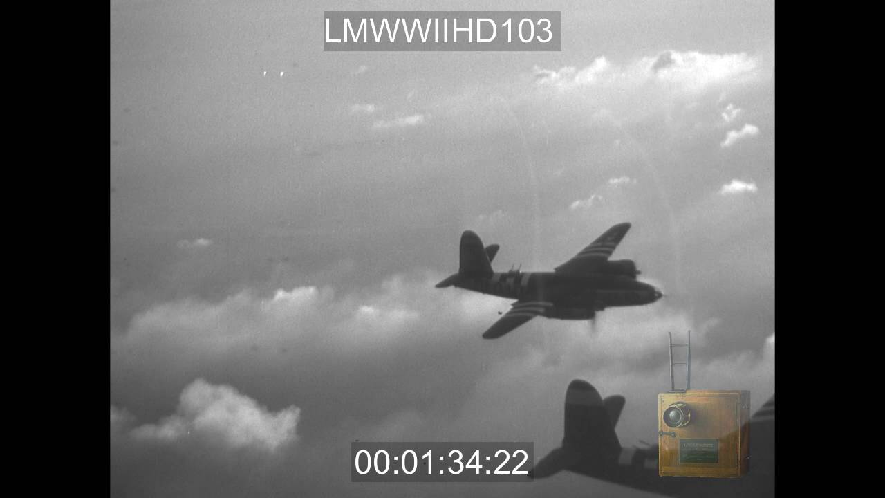 INVASION-FIRST CHERBOURG RAID. AERIAL RAID ON NORMANDY COAST ...