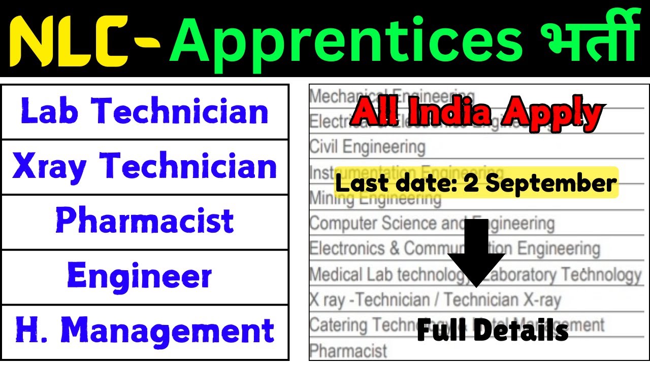 NLC Apprentice 2024 | Lab Technician, Pharmacist, Xray Technician ...