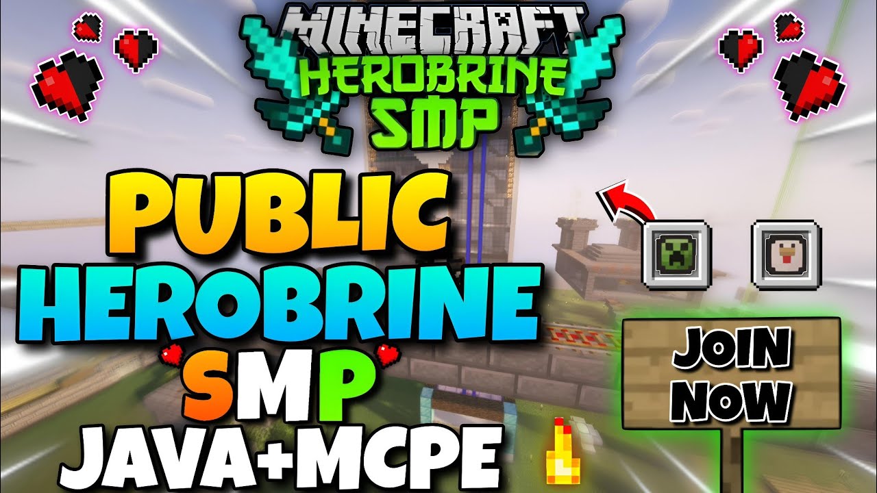 Join Best Free Herobrine Public Smp Server For Minecraft | Java+Mcpe | 24/7 Online | Anyone Can ...