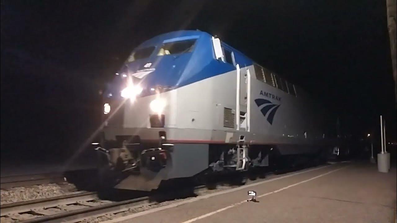 4 11 California Zephyr #6 East Bound Arrives in Fort Morgan (FMG) on a Beautiful Spring Night ...